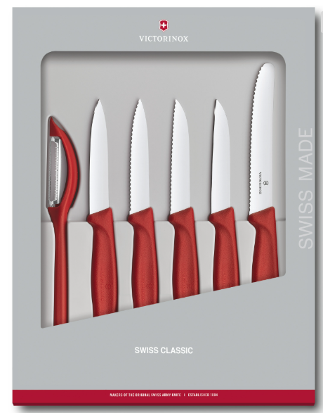 KNIFE SET - SWISS CLASSIC - 6 PCS - RED – Swiss Souvenirs and Watches