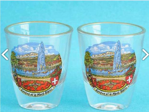 SHOT GLASS FOUNTAIN GENEVA - SMALL- BO-14/712 – Swiss Souvenirs and Watches