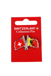 PIN SWITZERLAND FLAG & GENEVA FLAG- 0099 – Swiss Souvenirs and Watches