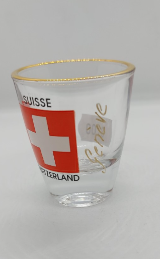 SHOT GLASS WITH SWITZERLAND FLAG – Swiss Souvenirs and Watches