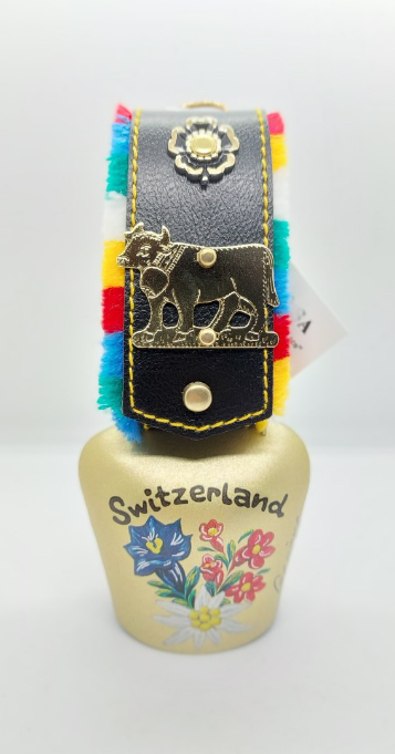 SMALL BELL - SWITZERLAND WITH FLOWERS & COW – Swiss Souvenirs and Watches