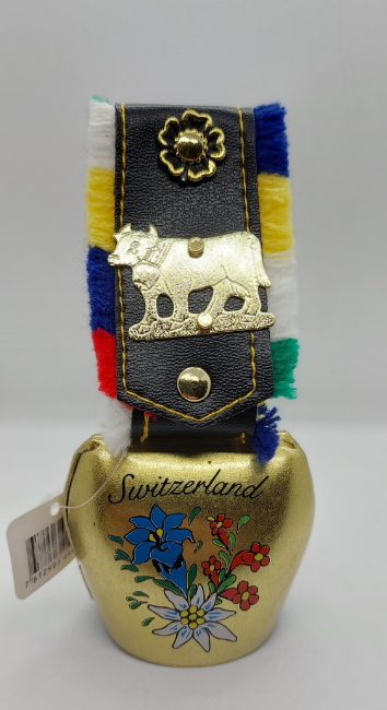 SMALL BELL - SWITZERLAND WITH FLOWERS & COW – Swiss Souvenirs and Watches